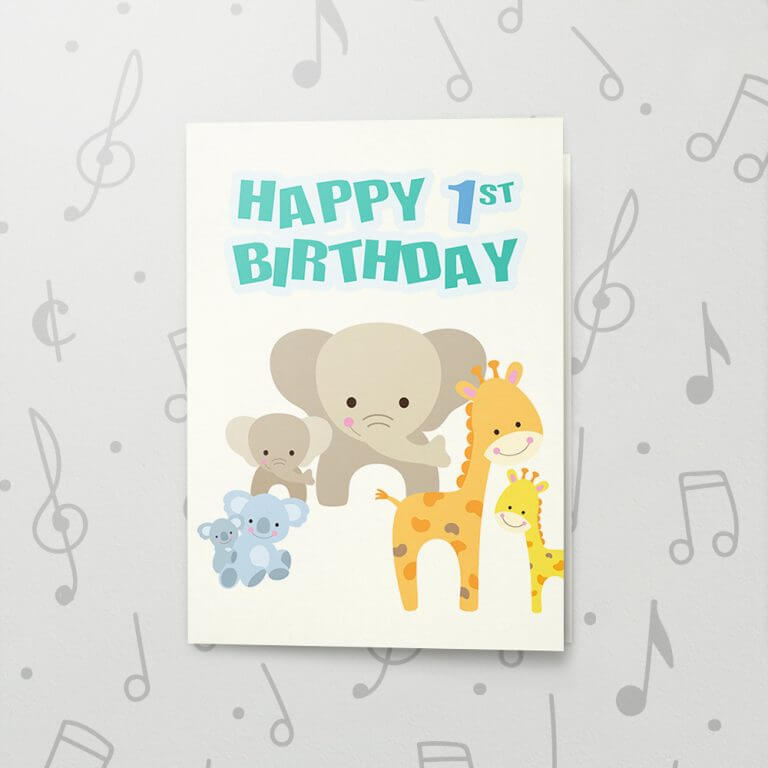 Happy 1st Birthday – Musical Birthday Card - bigDAWGS greetings
