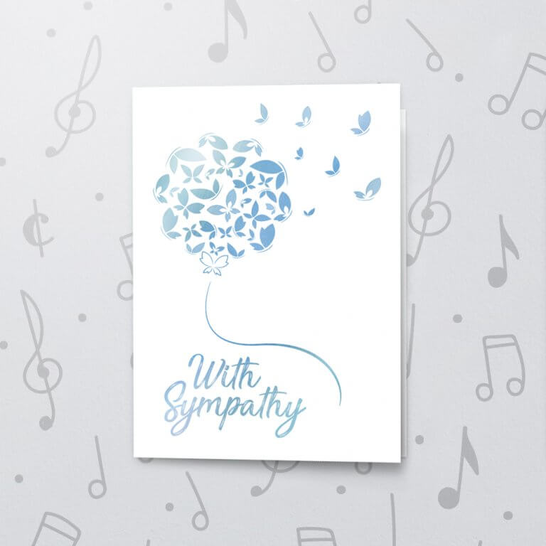 With Sympathy – Musical Sympathy Card - Metallic Foil - bigDAWGS greetings