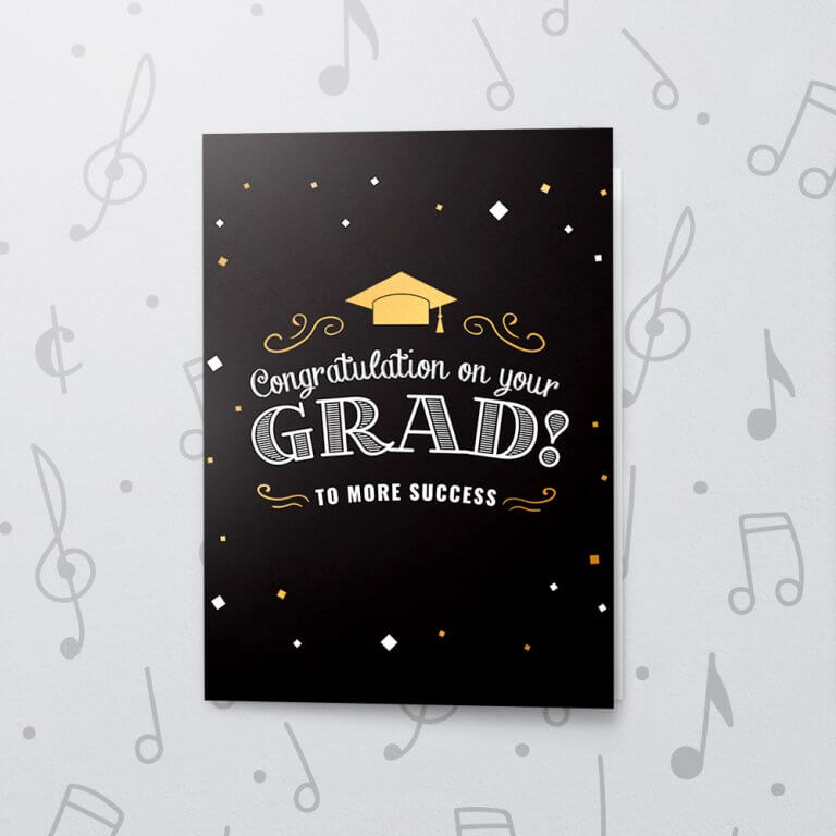 To More Success – Musical Graduation Card - bigDAWGS greetings