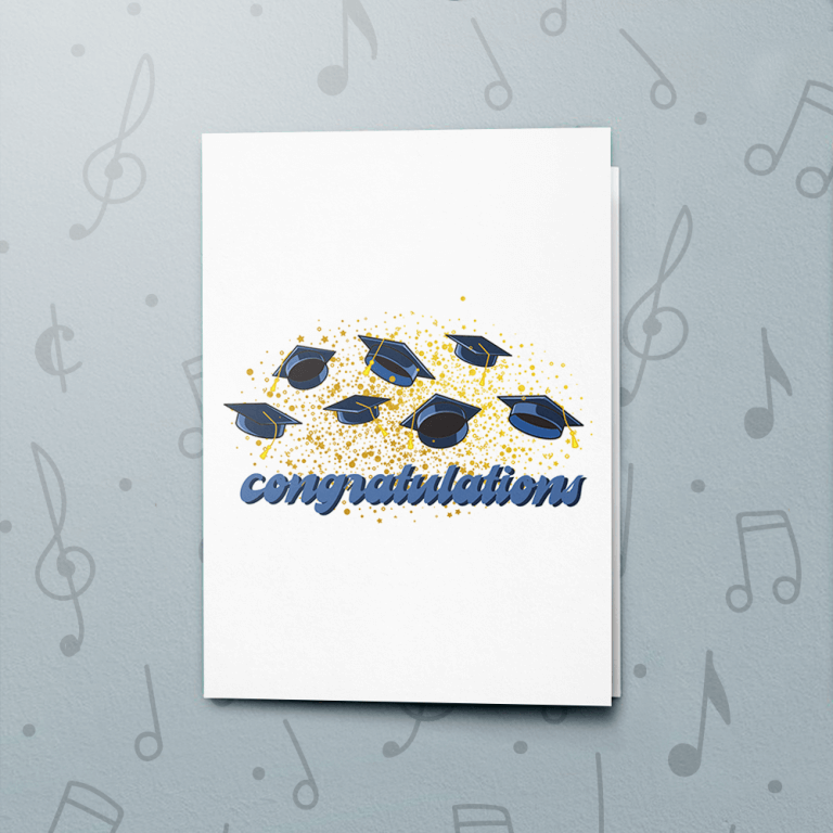 Graduation Caps – Musical Graduation Card - bigDAWGS greetings