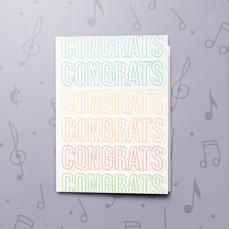 Congrats – Pastel – Musical Graduation Card - bigDAWGS greetings